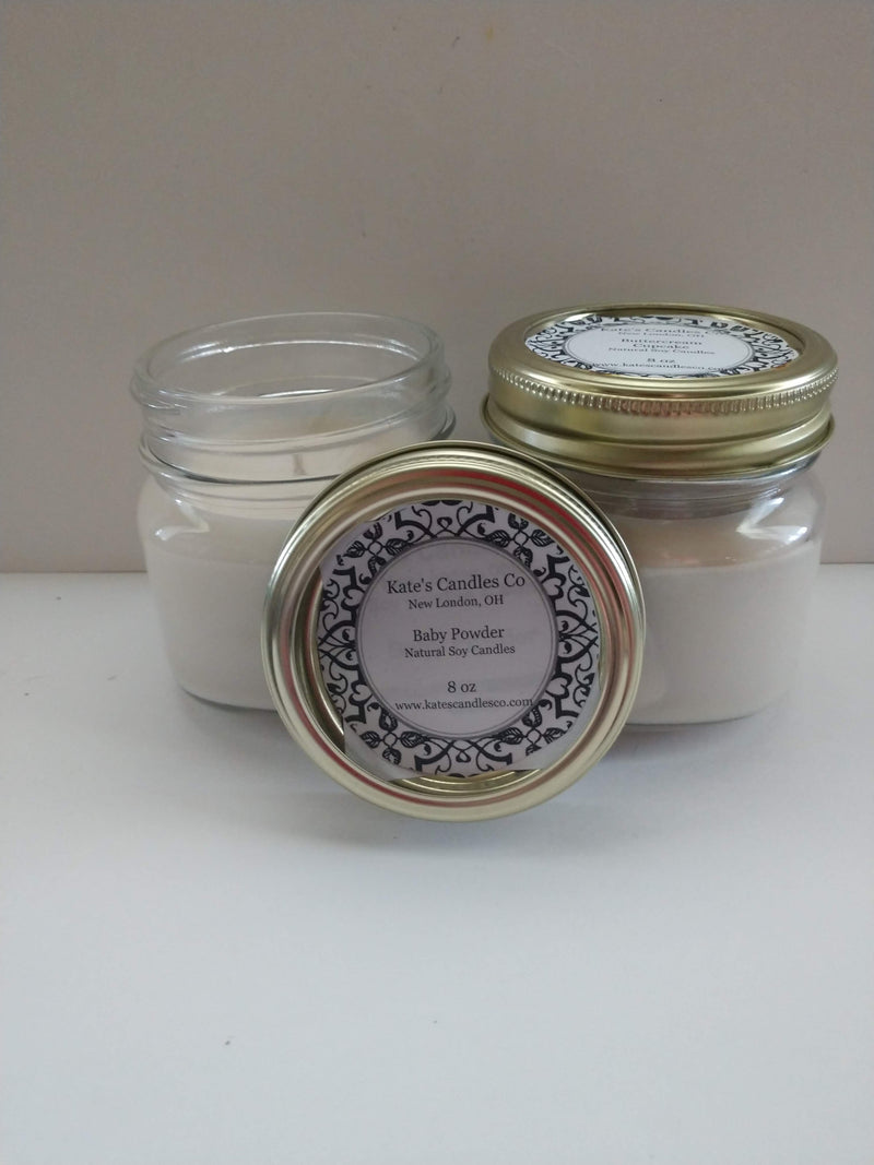 Baby Powder Scented Candle | Kate's Candles Co. Soy Candles